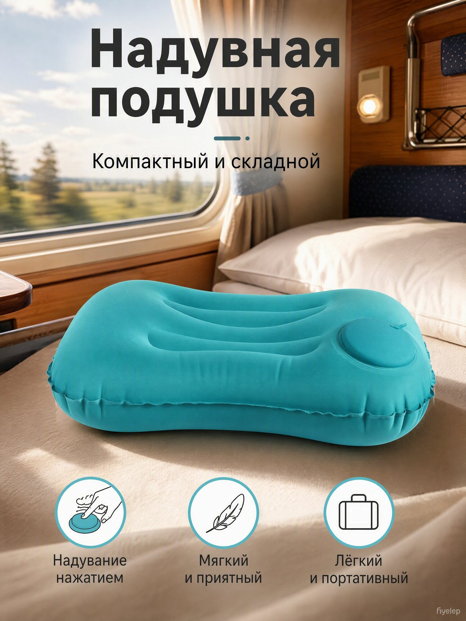 Подушка надувная для путешествий и кемпинга портативный надувной подушка для самолета, отдыха, поддержки спины и поясницы