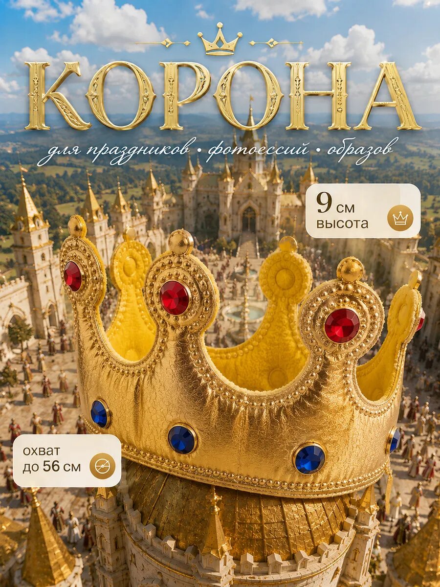 Карнавальная корона на голову Принц, Царь, Король