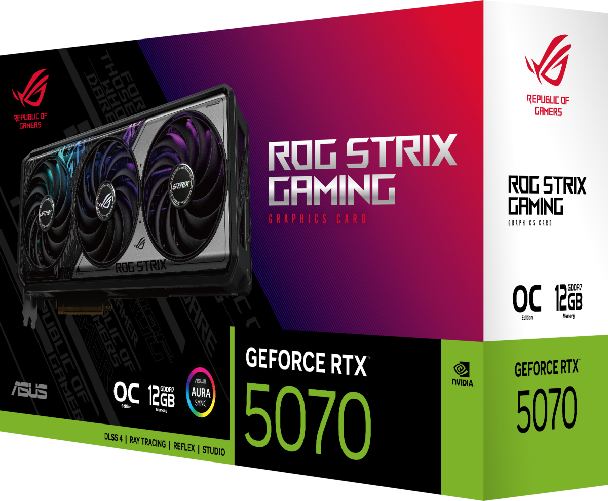 Видеокарта ASUS GeForce RTX 5070 Rog Strix Gaming OC Edition 12 ГБ (ROG-STRIX-RTX5070-O12G-GAMING)