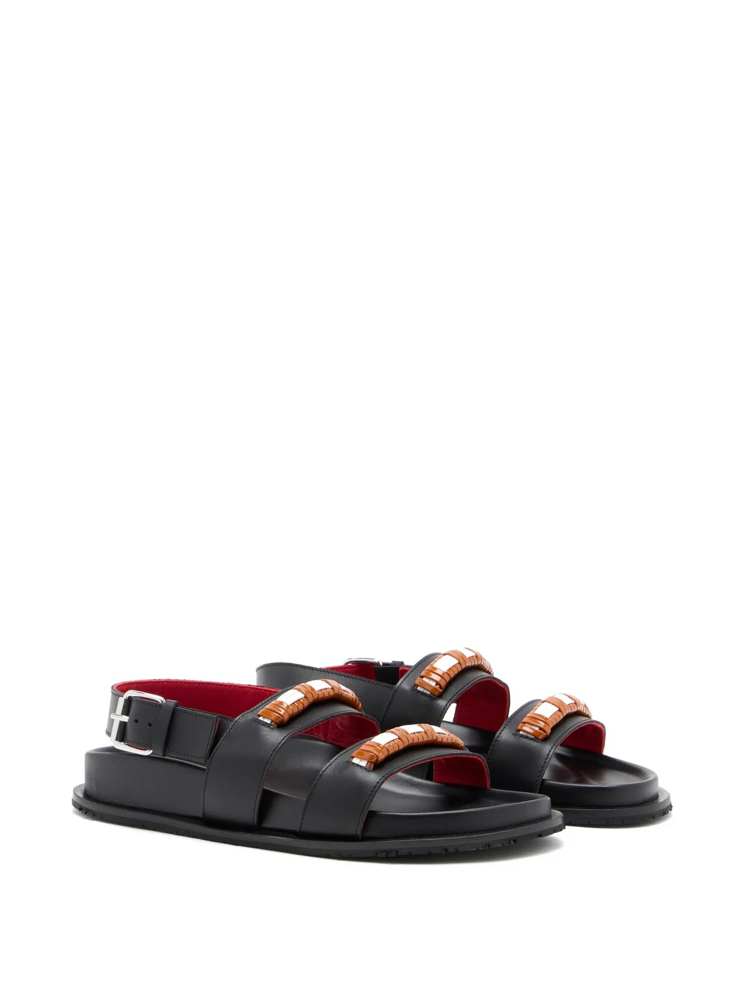 Босоножки PLAN C Buckle-strap sandals, размер 36, black/black — фото 1