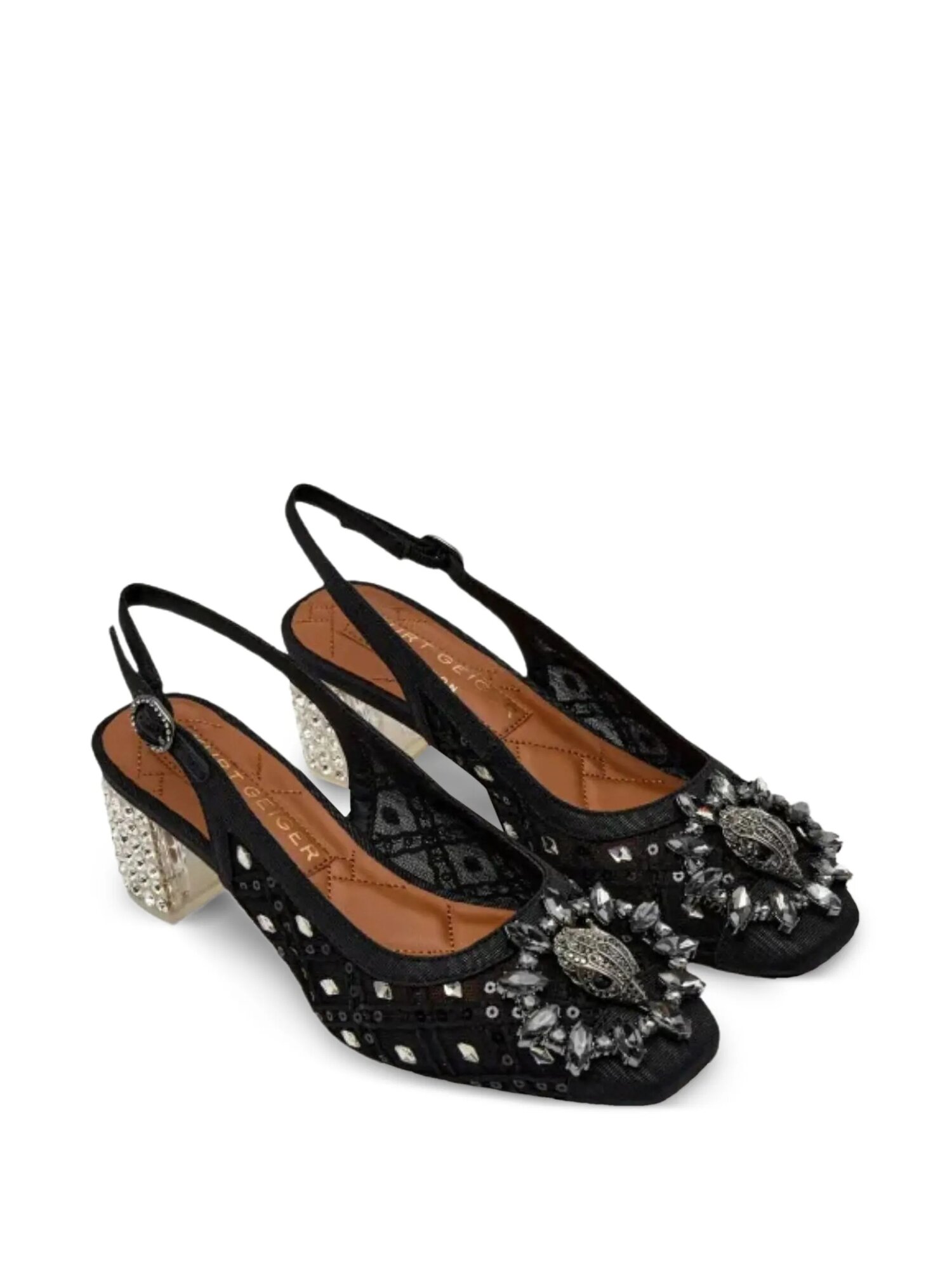 Туфли KURT GEIGER Embellished polka-dot pumps, размер 36, black/black — фото 1