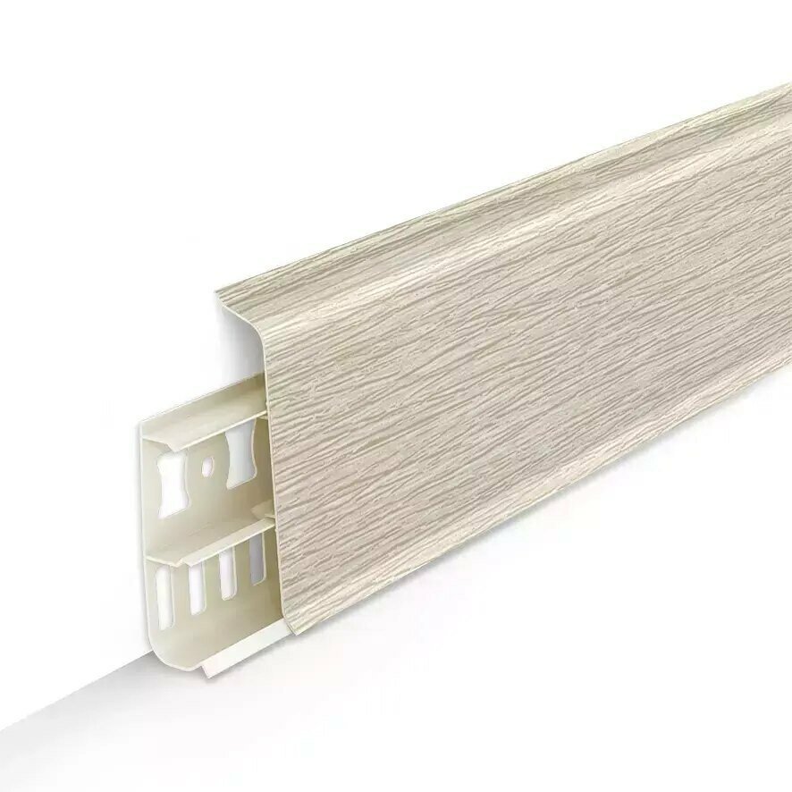 Пластиковый плинтус Идеал Деконика 70 мм Дуб жемчужный 418, 1 шт.