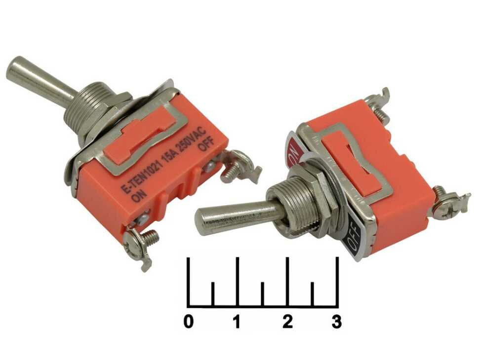 Тумблер 250/15 250V 15A 2-х позиционный с фиксацией 2 контакта (винт) №223(24)
