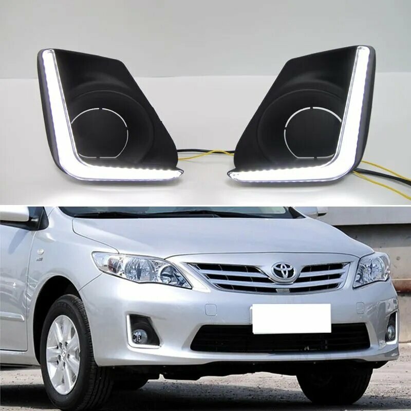 Фары автомобильные, Огни дневные ходовые, 2 шт, арт. Toyota Corolla E140 E150 Restyling 2010-2013