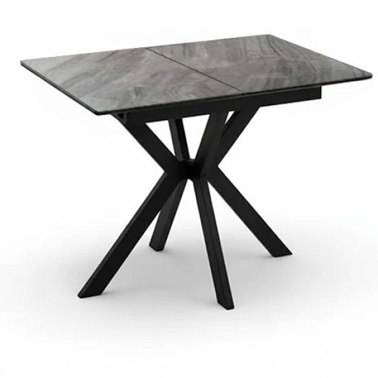 Керамический стол Woodville Гардинг 100(130)x70 серый (yb9020022bg) / черный