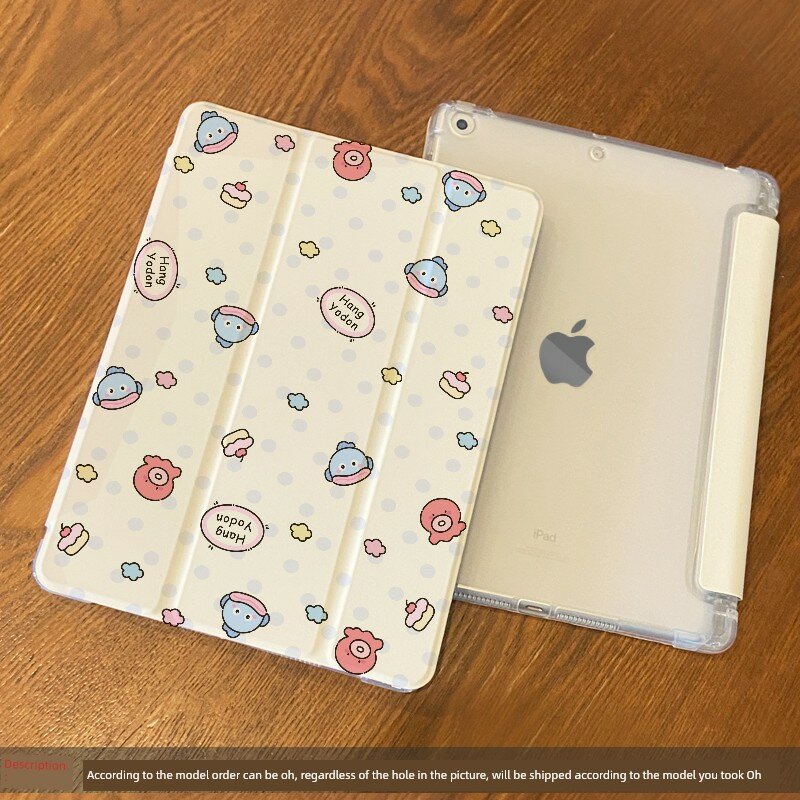 IPad 2019 10,2 дюйма прозрачная трехсекционная силиконовая чехол с отделением для ручки - Рыба Хантонг