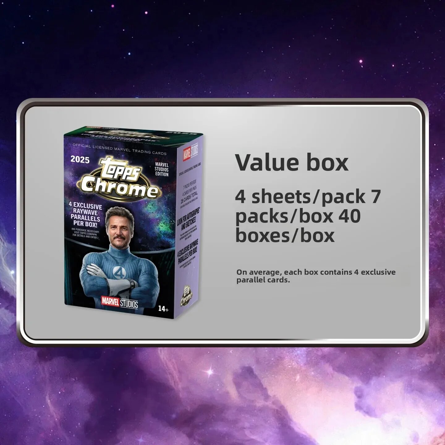 Коллекционные карточки Topps Marvel Cinema Chrome Value Box Set 2025