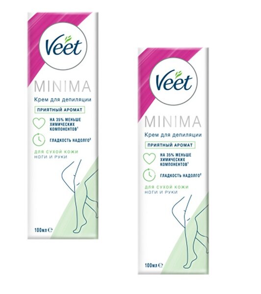 Крем Veet Minima для депиляции для сухой кожи, 100мл 2шт