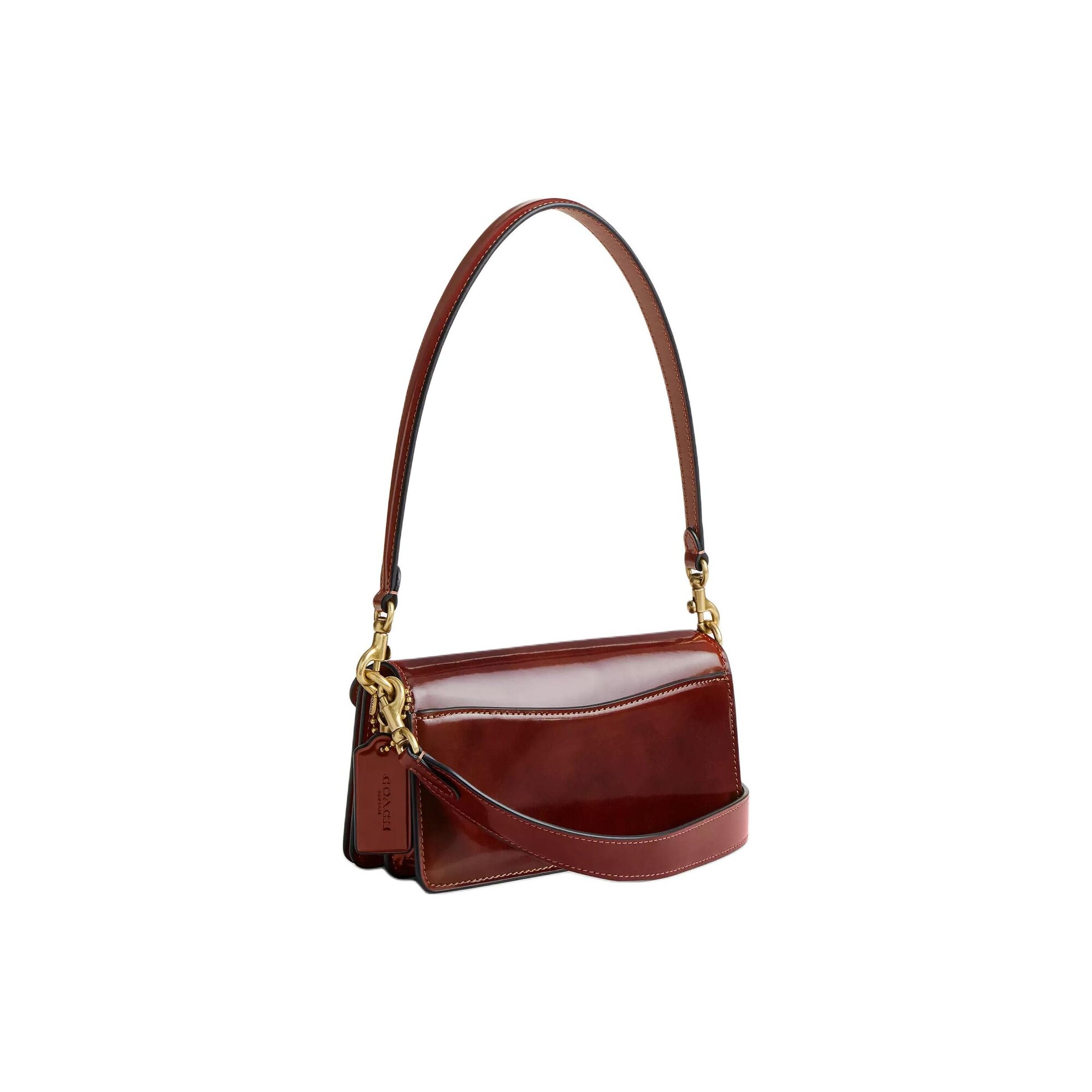 Сумка Coach, фактура матовая, темно-коричневый — фото 1