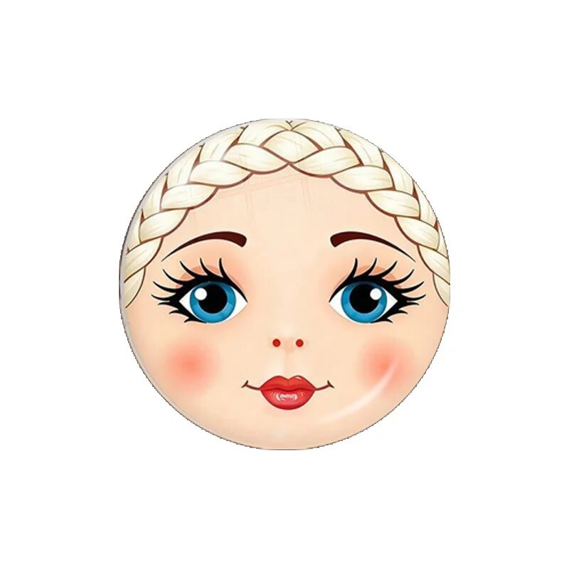 Кабошоны стеклянные с лицом куклы, 20 мм, цвет 1, 10 шт.