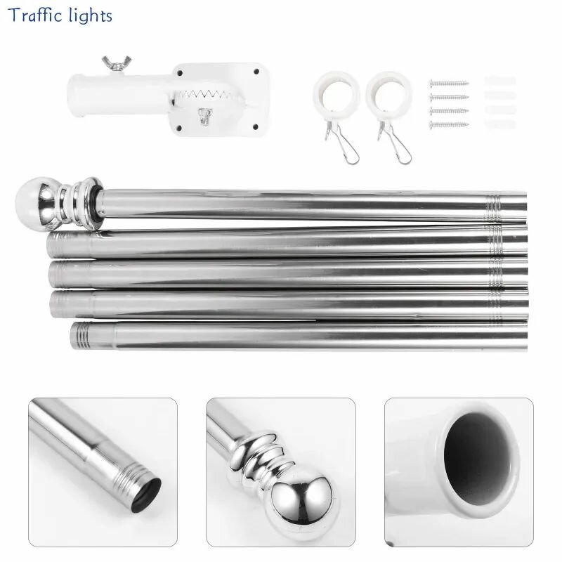 Флагшток Нержавеющий Выдерживает Любую Погоду Комплект С Креплением Размер 192.00X2.50X2.50CM