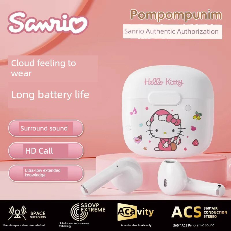 Sanrio Hello Kitty беспроводные наушники Bluetooth с шумоподавлением, стереозвуком и длительным сроком службы батареи,