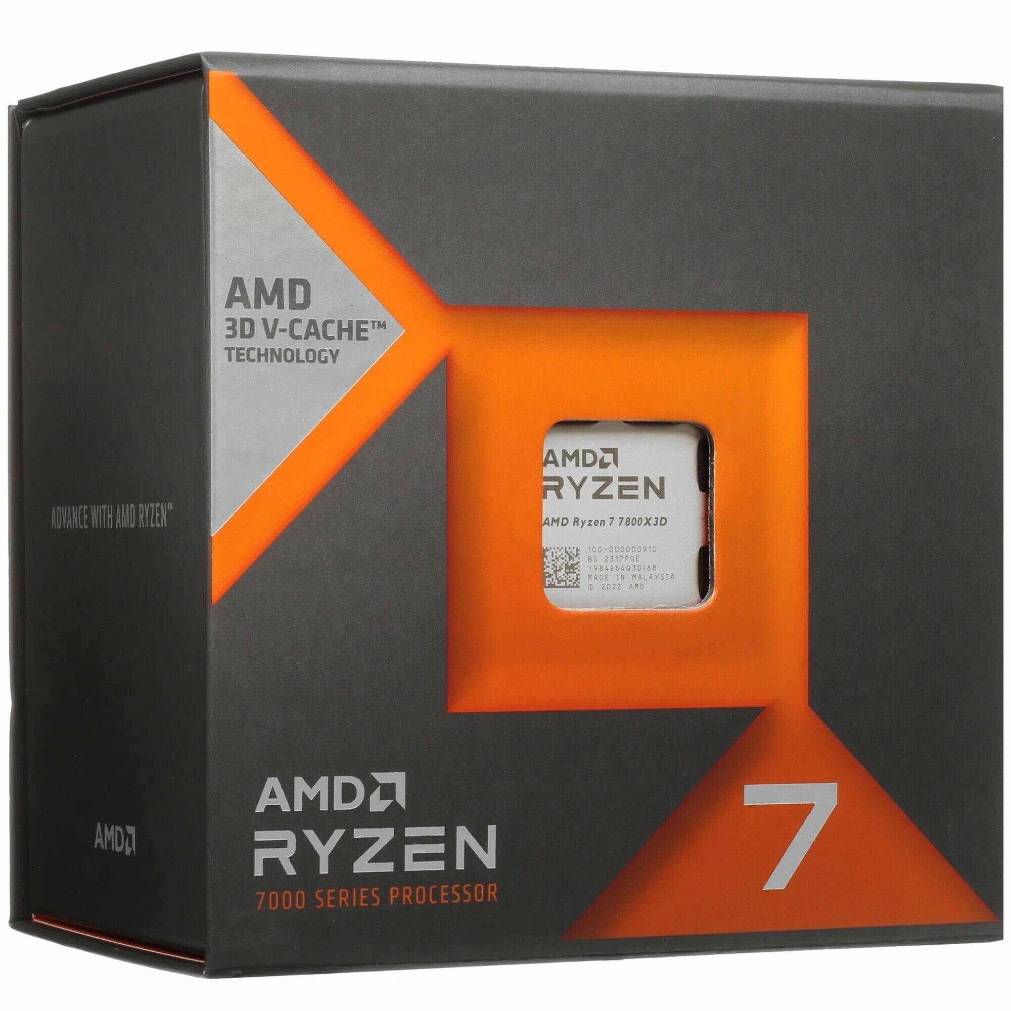 Процессор AMD Ryzen 7 7800X3D Raphael, AM5, 8C/16T, 4.2GHz, L3 96Mb, 120W, BOX
