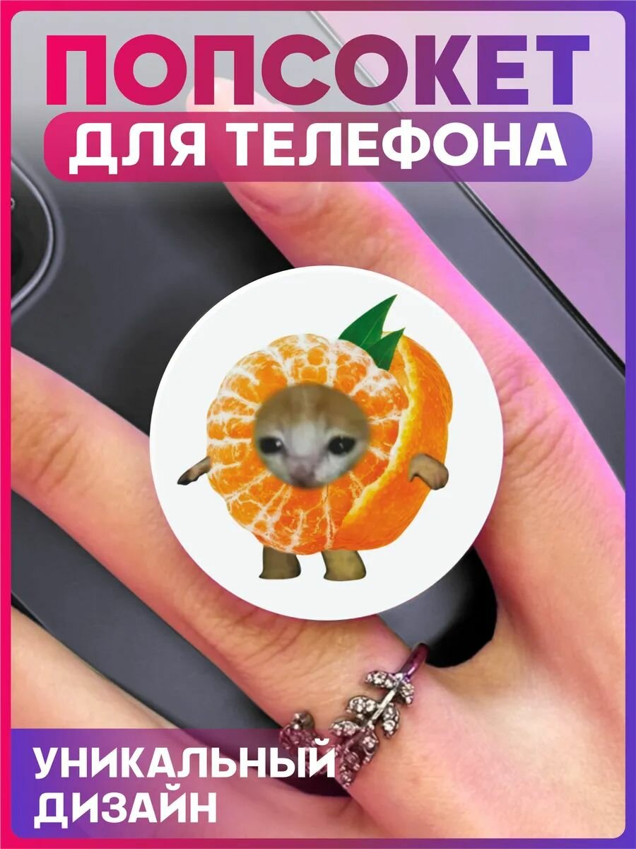 Попсокет для телефона Кот Мем