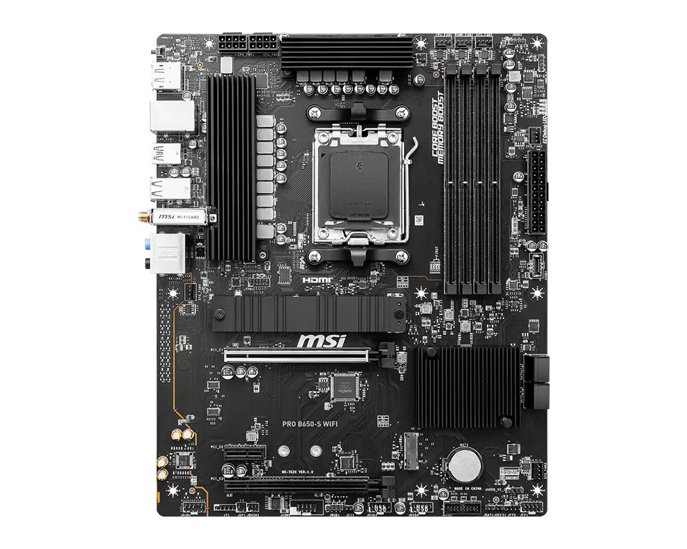 Материнская плата MSI PRO B650-S WIFI, АМ5, АMDВ650, 192 ГБ, PCIE 4.0