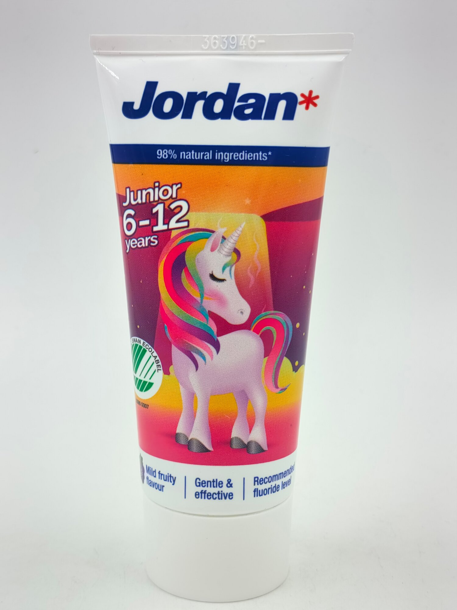 Jordan Junior Детская зубная паста с фтором (1450 ppm) 6-12 лет, фруктовый вкус, 50 мл (Швеция)