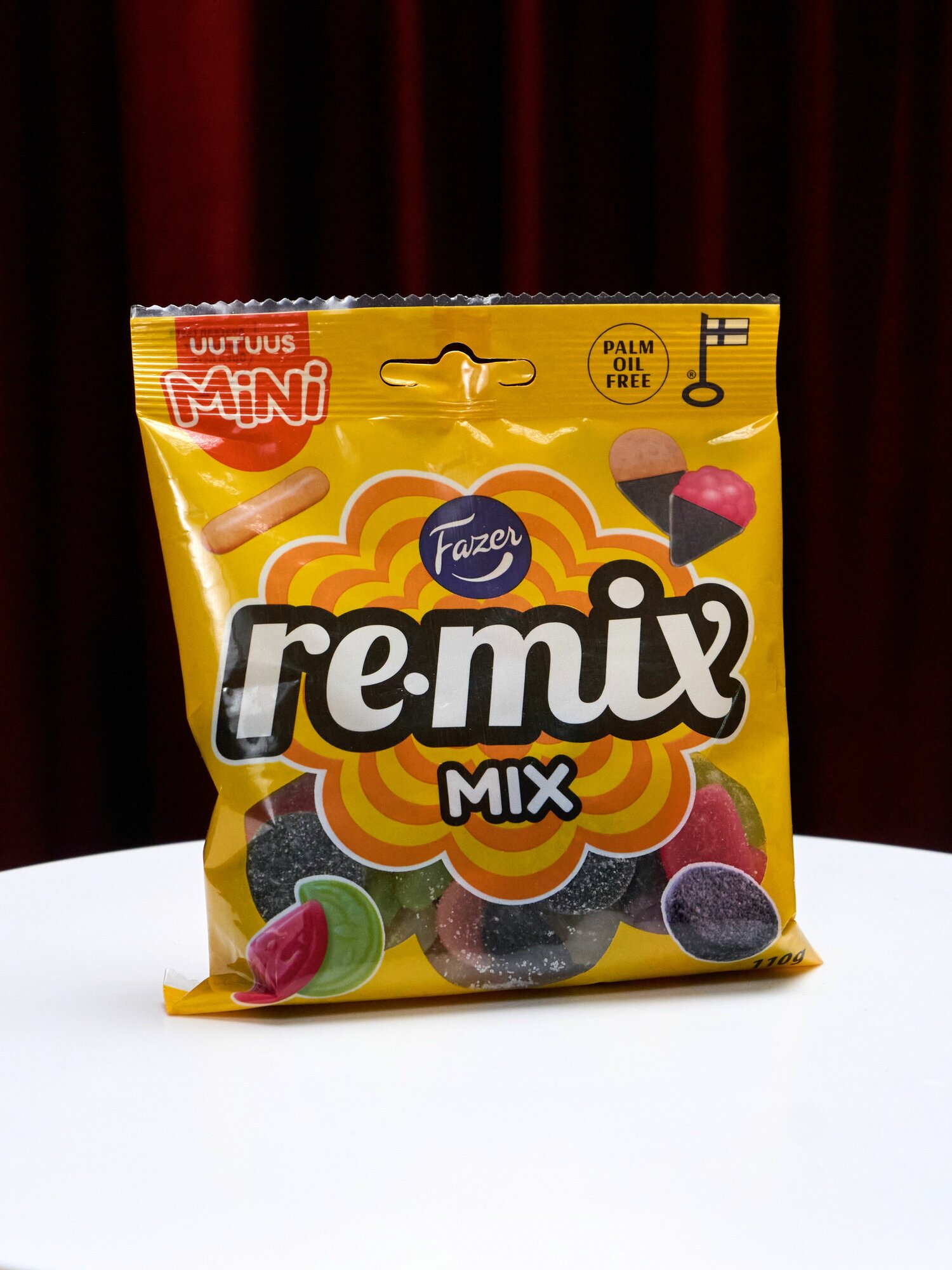 Мармелад Fazer "Remix Mini Mix", с лакрицей и сальмиакками, 110г