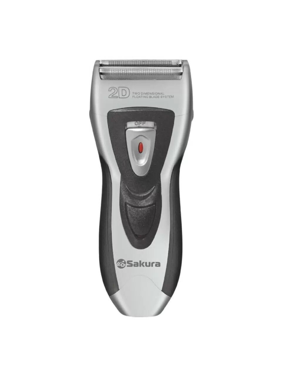 Электробритва аккумуляторная, Sakura, SA-5416SBK, сеточная, сухое бритье, 2 сетки, серебряно-черная