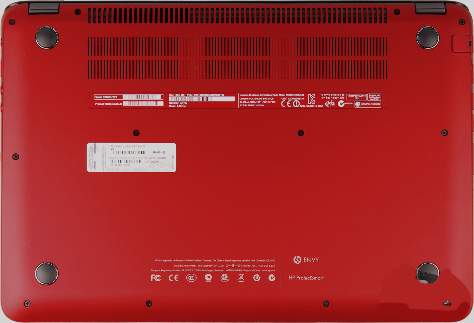 Нижняя часть корпуса (поддон) для ноутбука HP Envy Sleekbook 6-1031er p/n: AM0QL000100