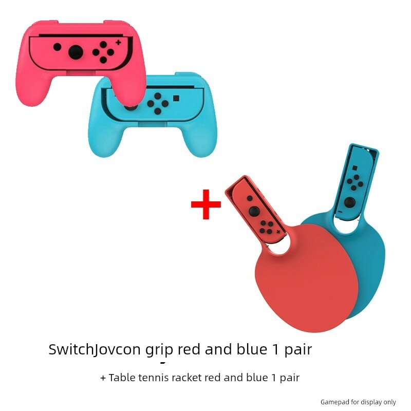 Набор ручного грифа для Nintendo Switch 1 пара красный-синий + ракетка для настольного тенниса 1 пара красный-синий