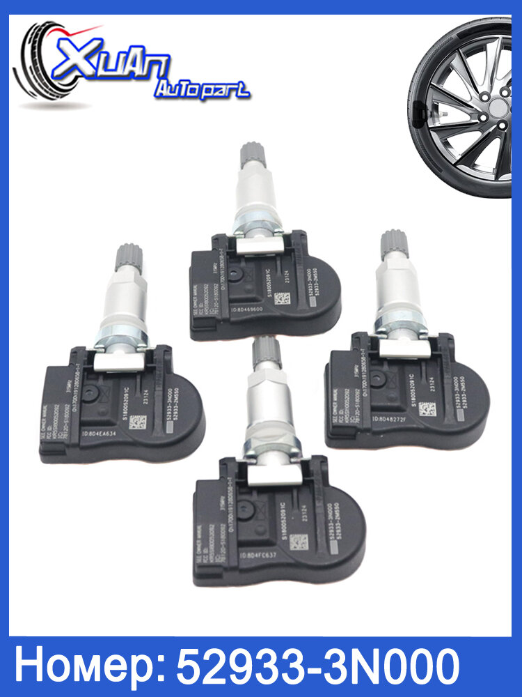 52933-3N000 TPMS Датчик давления шины 315 МГц Подходит для HYUNDAI ACCENT ELANTRA EQUUS GENESIS COUPE SANTA FE SONATA ELANTRA GT, KIA CADENZA OPTIMA RONDO SORENTO, 52933-2M500 52933-2M550 52933-A5000