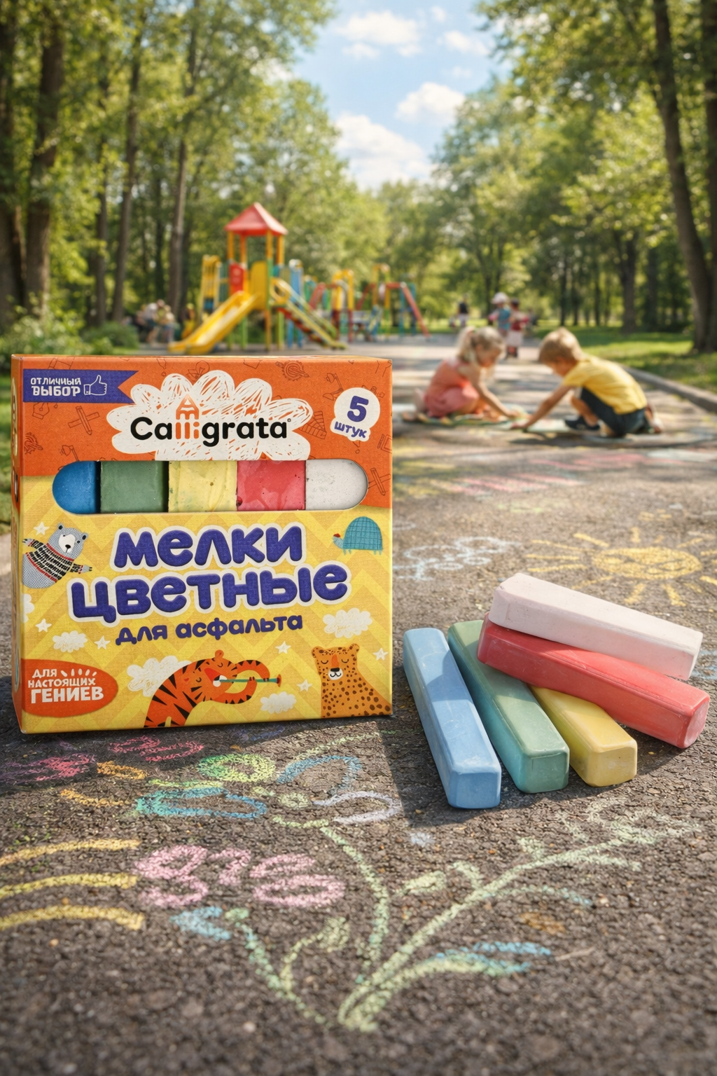 Мелки цветные для рисования на асфальте