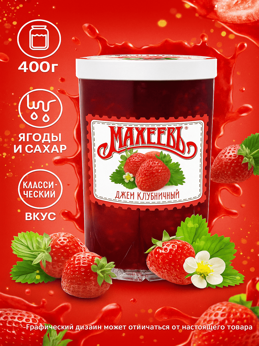 Джем Махеевъ Клубничный, 400 г