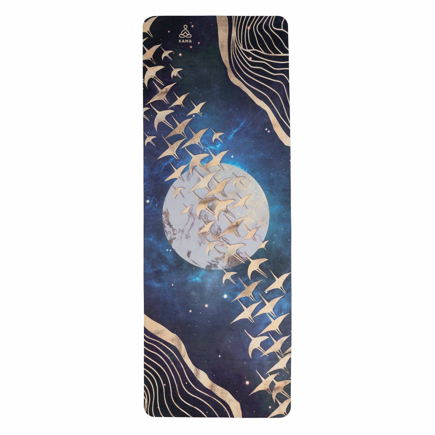 Коврик для йоги и фитнеса KAMA YOGA из каучука и микрофибры, 185х68х0,15см