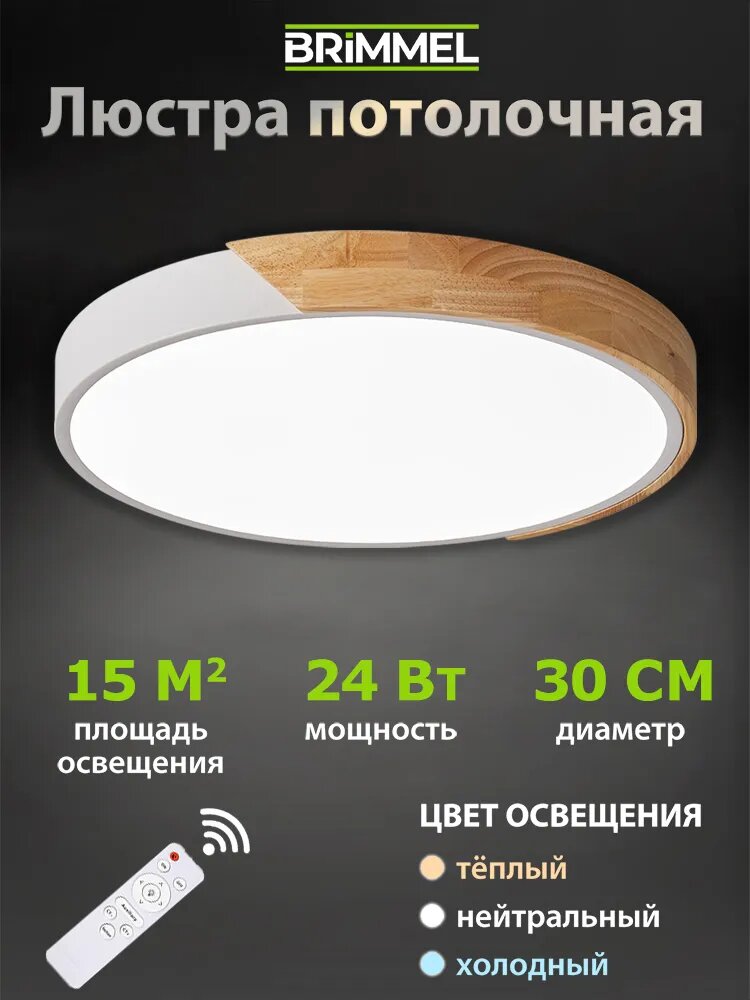 Потолочный светильник, Без цоколя, 24 Вт