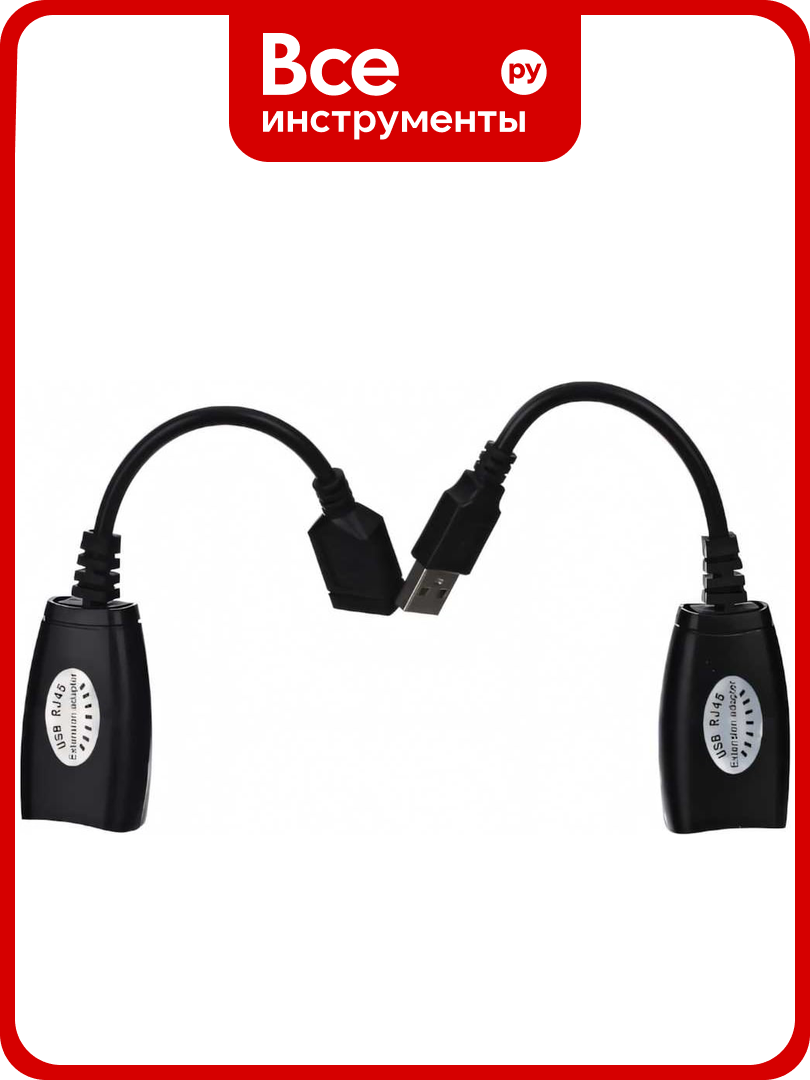 Адаптер-удлинитель VCOM USB-AM/AF - RJ45, по витой паре, до 45m CU824