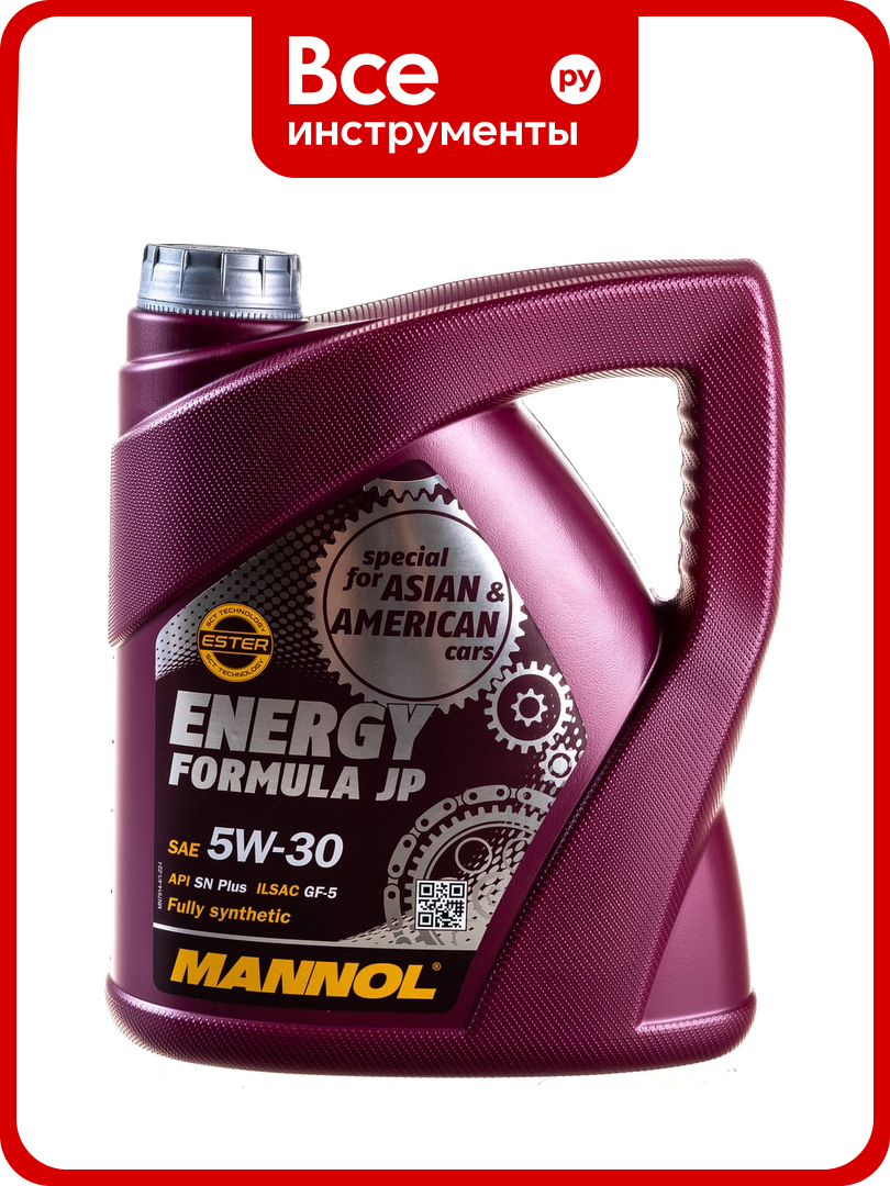 Синтетическое моторное масло MANNOL ENERGY FORMULA JP 5W30 4 л 1060, двигателей японских