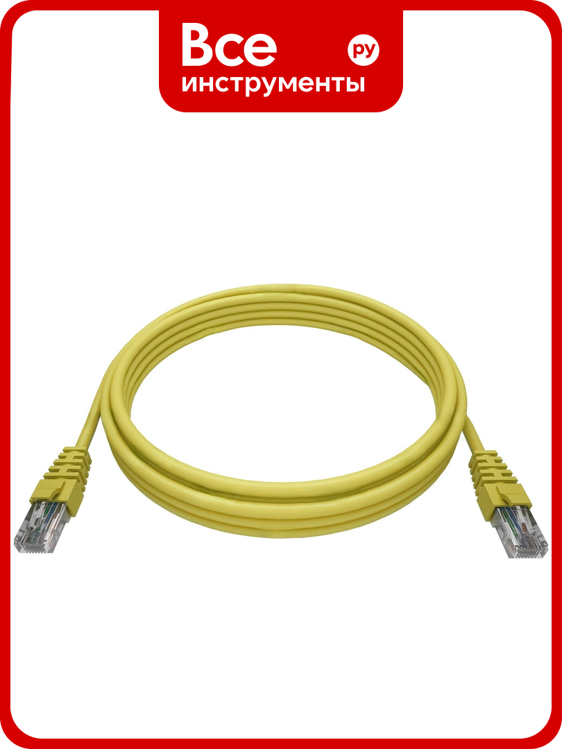 Патч-корд NTSS PREMIUM 2xRJ45/8P8C, T568B UTP CAT5e LSZH 3 метра, желтый