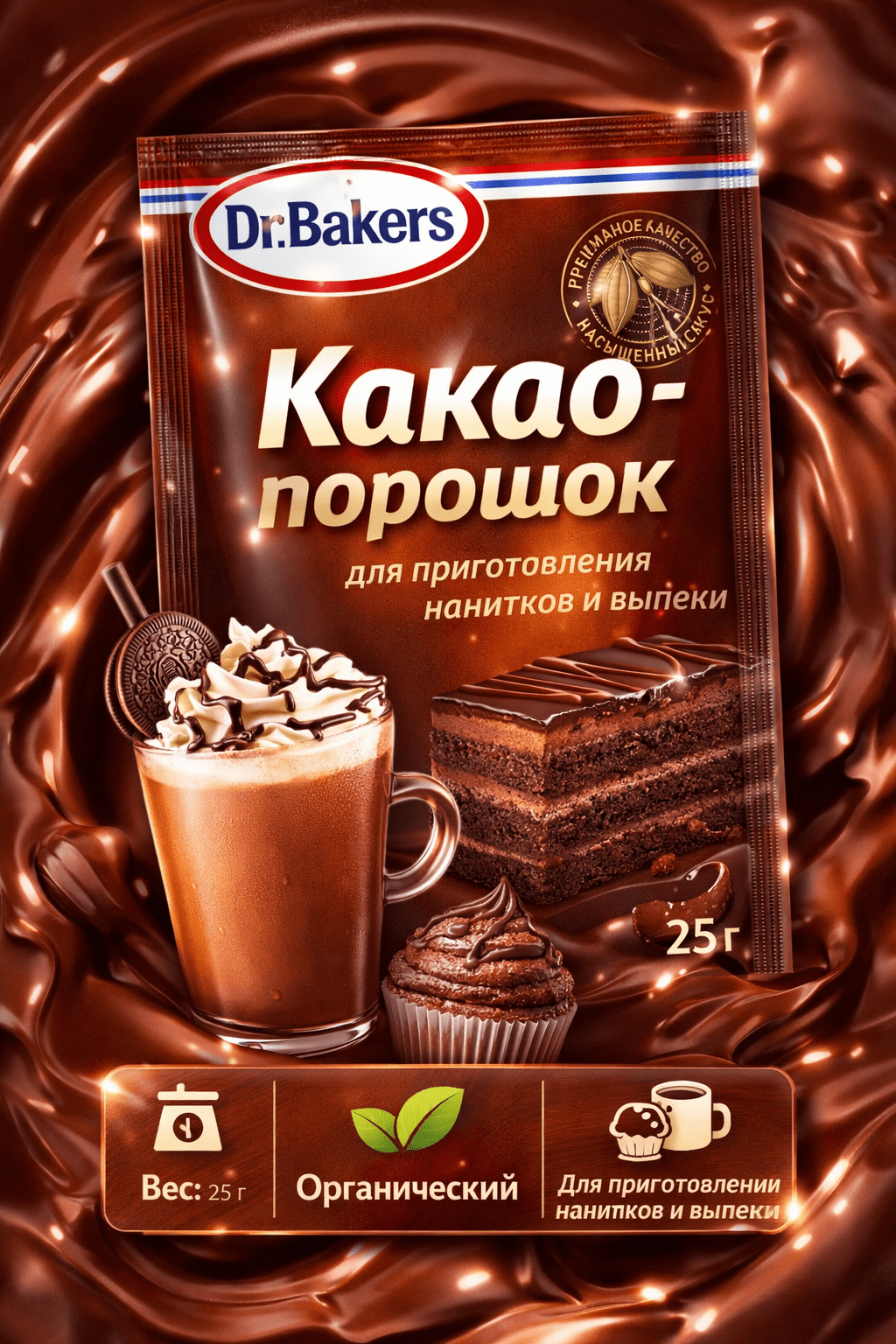Какао-порошок DR.BAKERS, 25г