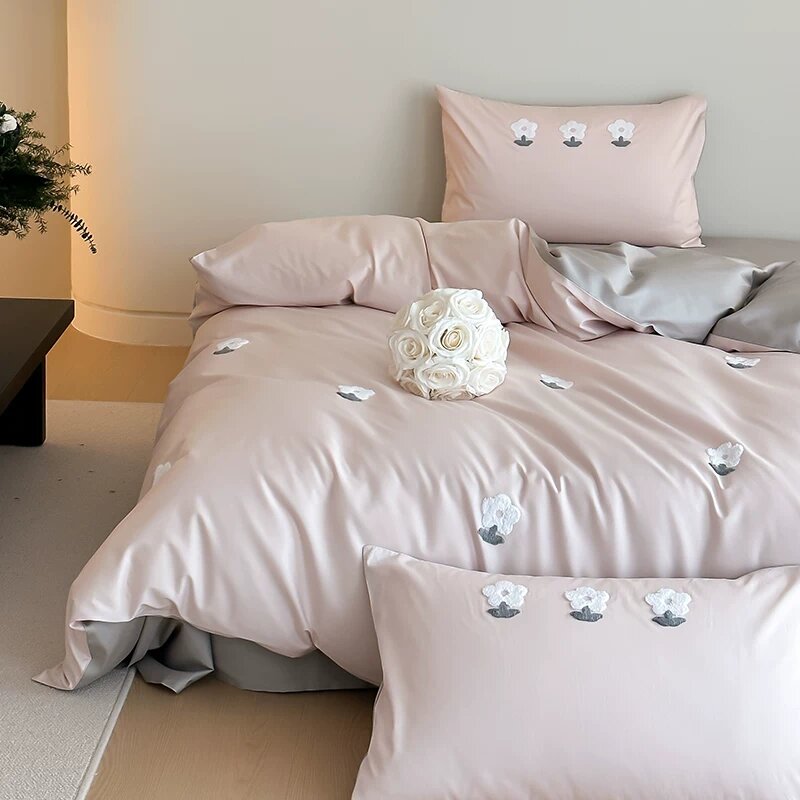 Комплект постельного белья ESIX Yile Home Textiles из 100% хлопка: набор из четырех предметов, чисто хлопковое