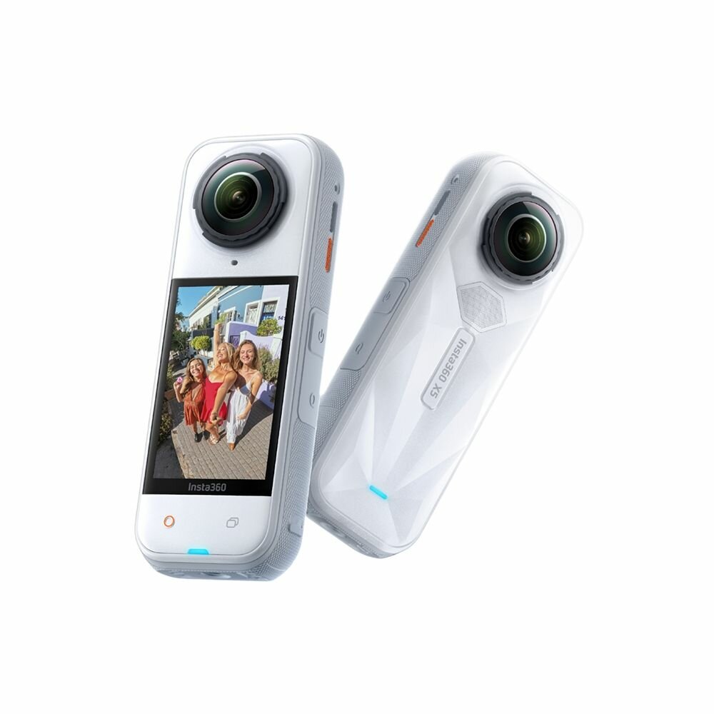 Экшн-камера Insta360 X5, белое, водонепроницаемая, 360° 8К, 72 МП, 4К60 fps, HDR, Standard Bundle