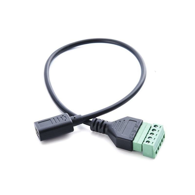Кабель USB Type-C «мама» — 5-контактный винтовой разъём, 30 см
