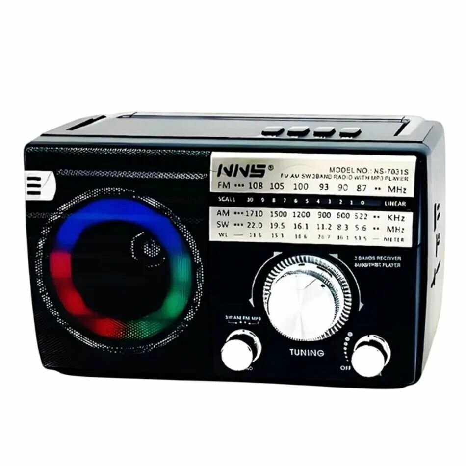 Солнечная Bluetooth-колонка NNS Многофункциональная AM FM / SW RGB Лампа Портативный РадиопРиемни