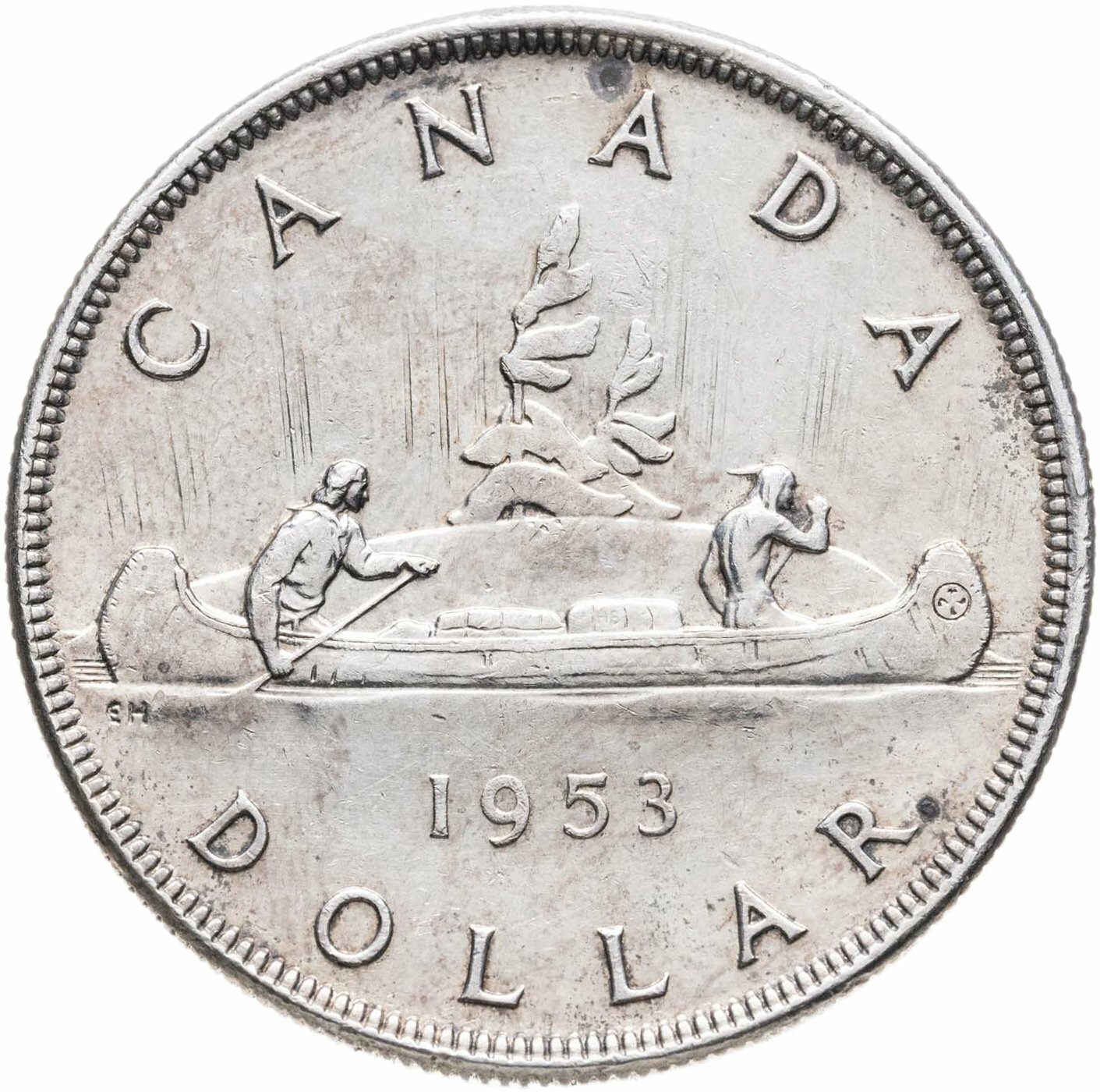 Канада 1 доллар dollar 1953, Серебро 800, в сохранности XF