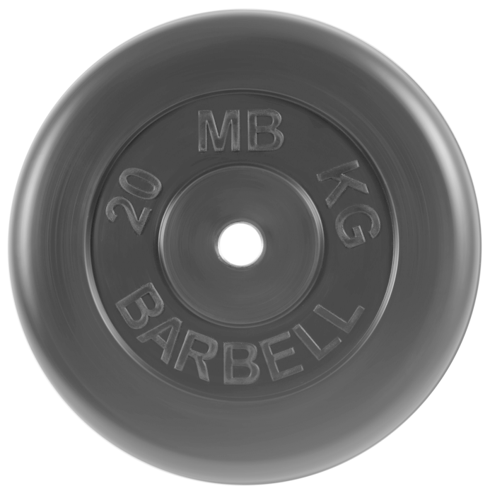 Диск обрезиненный MB Barbell d 31 мм чёрный 20,0 кг