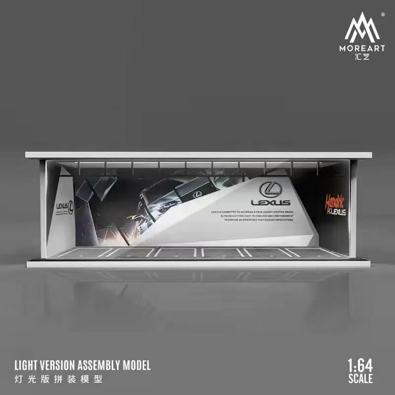 Диорама гараж MoreArt с подсветкой для машинок для моделей 1:64. Игрушечный гараж, парковка для машинок