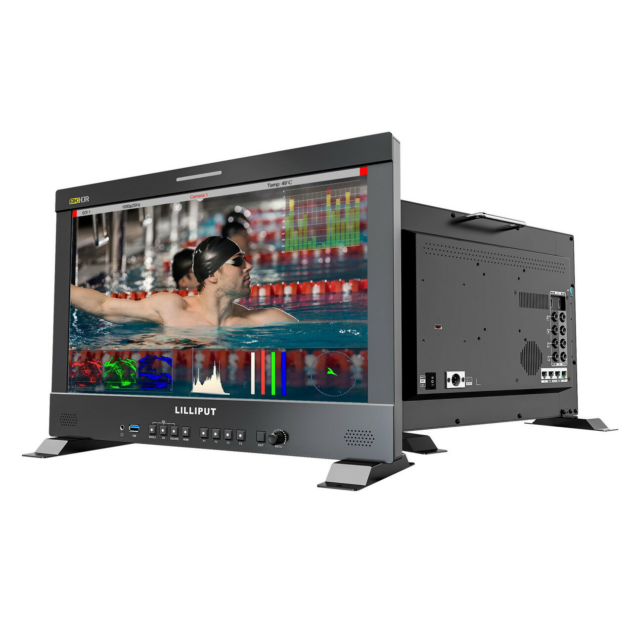 Студийный монитор для телевещания Lilliput Q18-8K 17,3 дюйма, 12G-SDI/HDMI, Quad View, 3D-LUT, HDR.