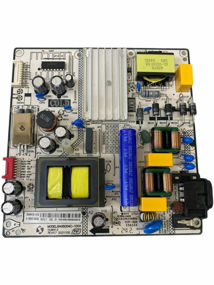 Блок питания (SH66004C-101HREV:0.7), для ТВ Artel UA43H3502