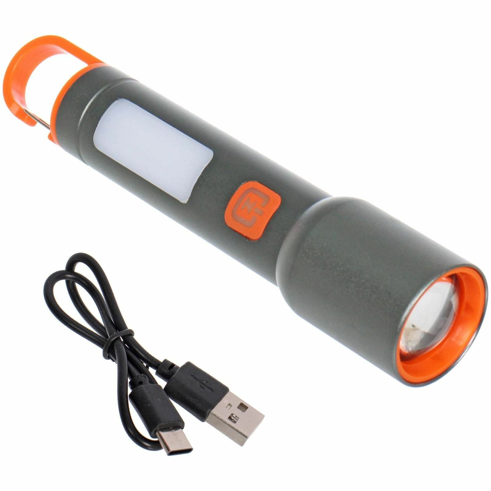 Фонарь ручной 7 режимов 3LED+COB, аккумуляторная батарея 1200mAh USB 636-3, Турист Мастер