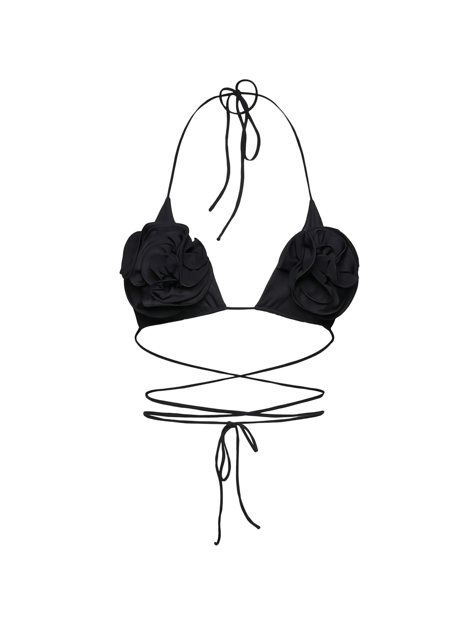 Купальник Floral-appliqué wrap-around bikini top