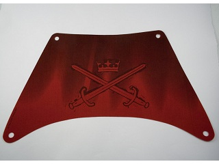 Cloth Sail Rectangle with Crown and Crossed Swords Pattern (Mainsail), 96423 Dark Red N