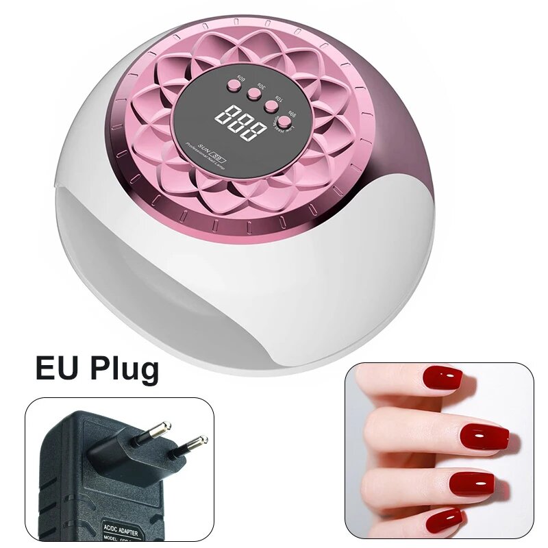 Профессиональная УФ/LED лампа для сушки ногтей S9 268W Pink EU Plug