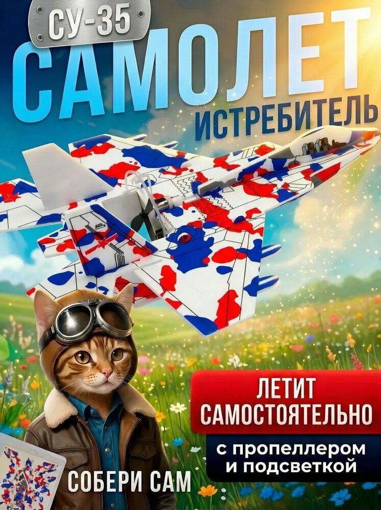 Электрический самолёт-запускалка DIY белый
