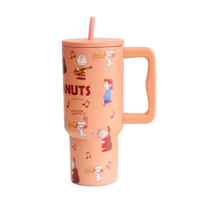 Термобутылка для воды Miniso Snoopy Cartoon Peripheral большой емкости с трубочкой, подарочный набор унисекс