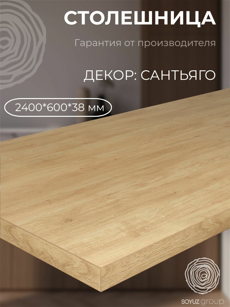 Столешница для кухни СОЮЗ 2400х600х38 мм, Сантьяго