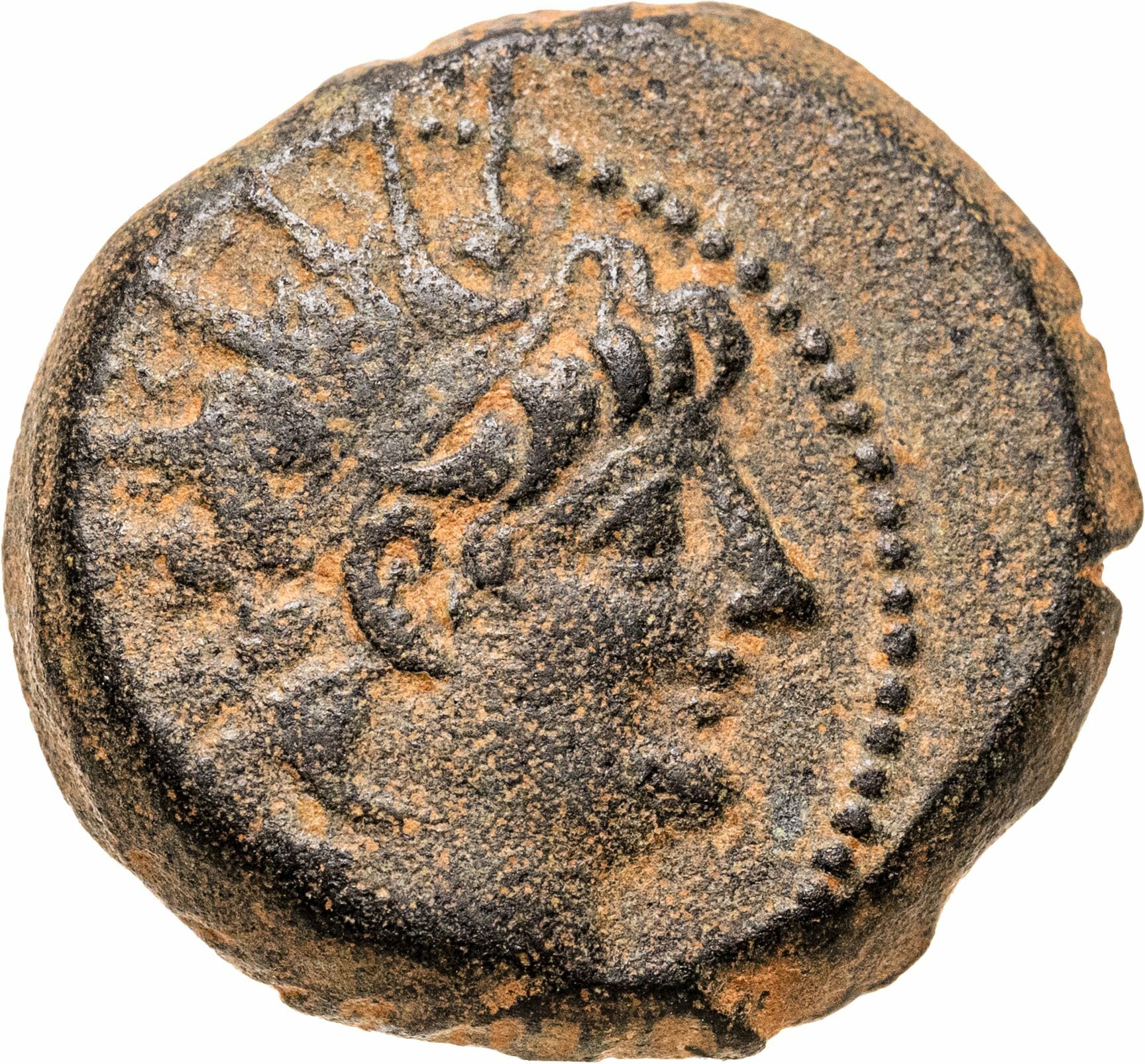 Государство Селевкидов, Александр II Забина, 128-122 годы до Р Х , АЕ22 Афина Никефор, Бронза, в сохранности VF-XF